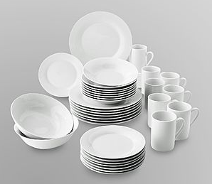 Kmart | Sandra Lee White Porcelain Dinnerware Set (Service for 8) for ...